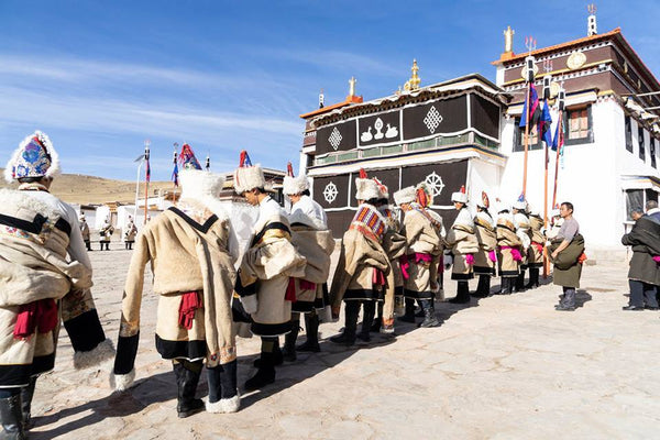 Throwing Torkya or Ritual Cake. Ceremonies, Tibetan Plateau