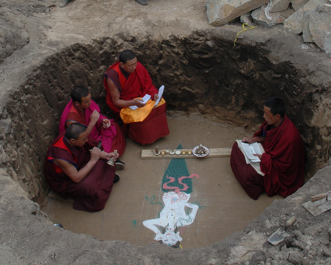 Blessing the land at the Norlha Atelier.