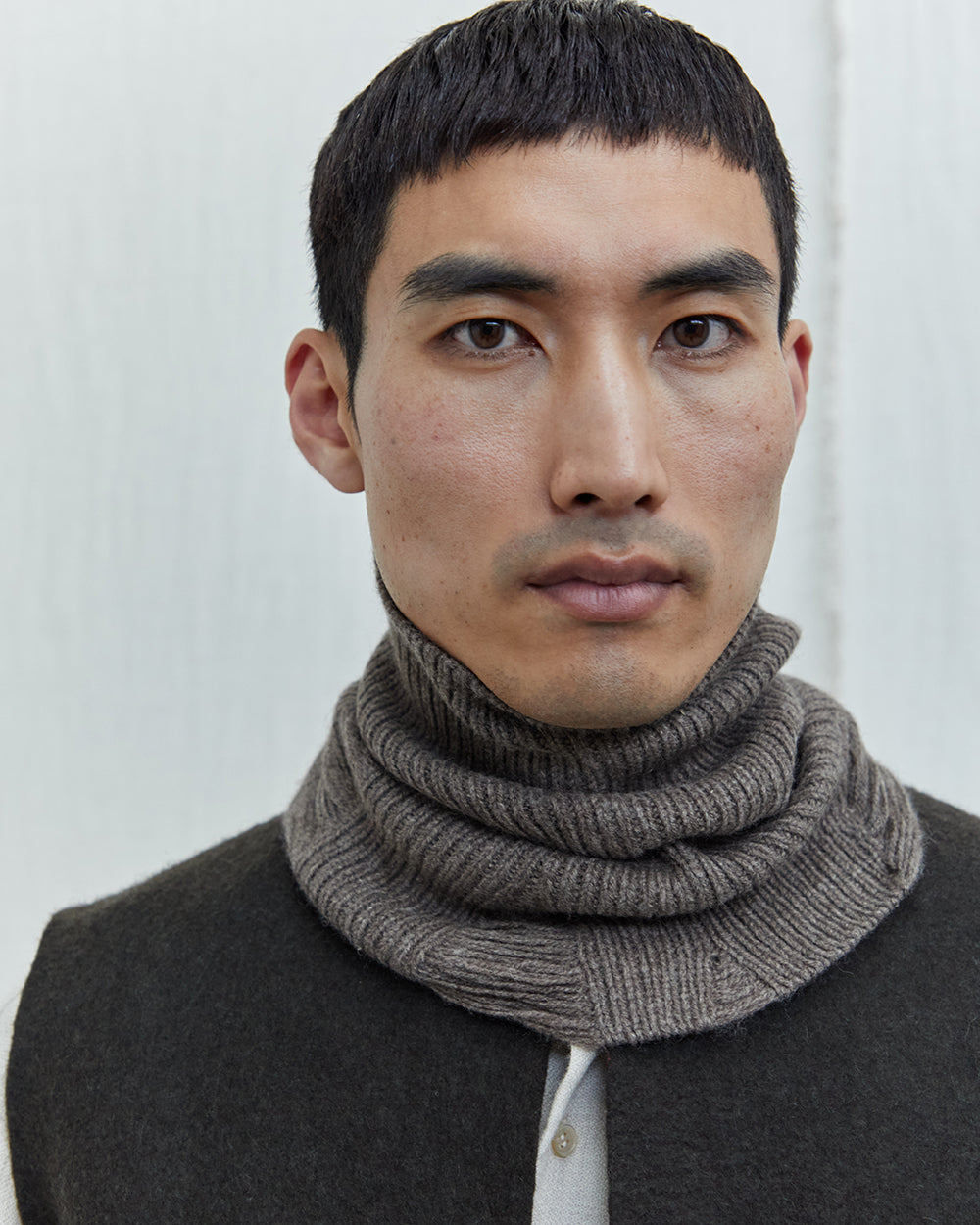 Distressed Snood. Luxury Yak wool accessories from Norlha Atelier