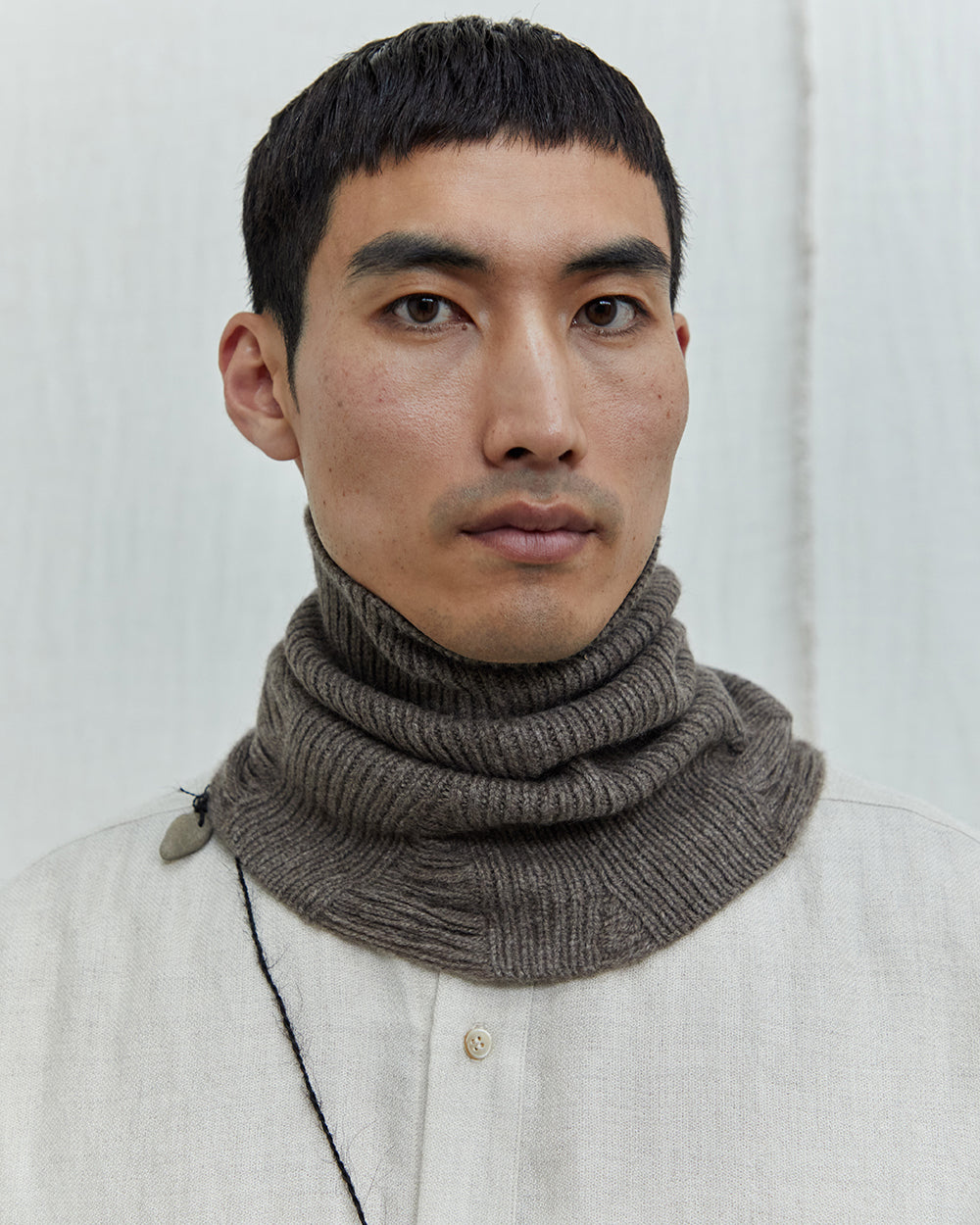 Distressed Snood. Luxury Yak wool accessories from Norlha Atelier