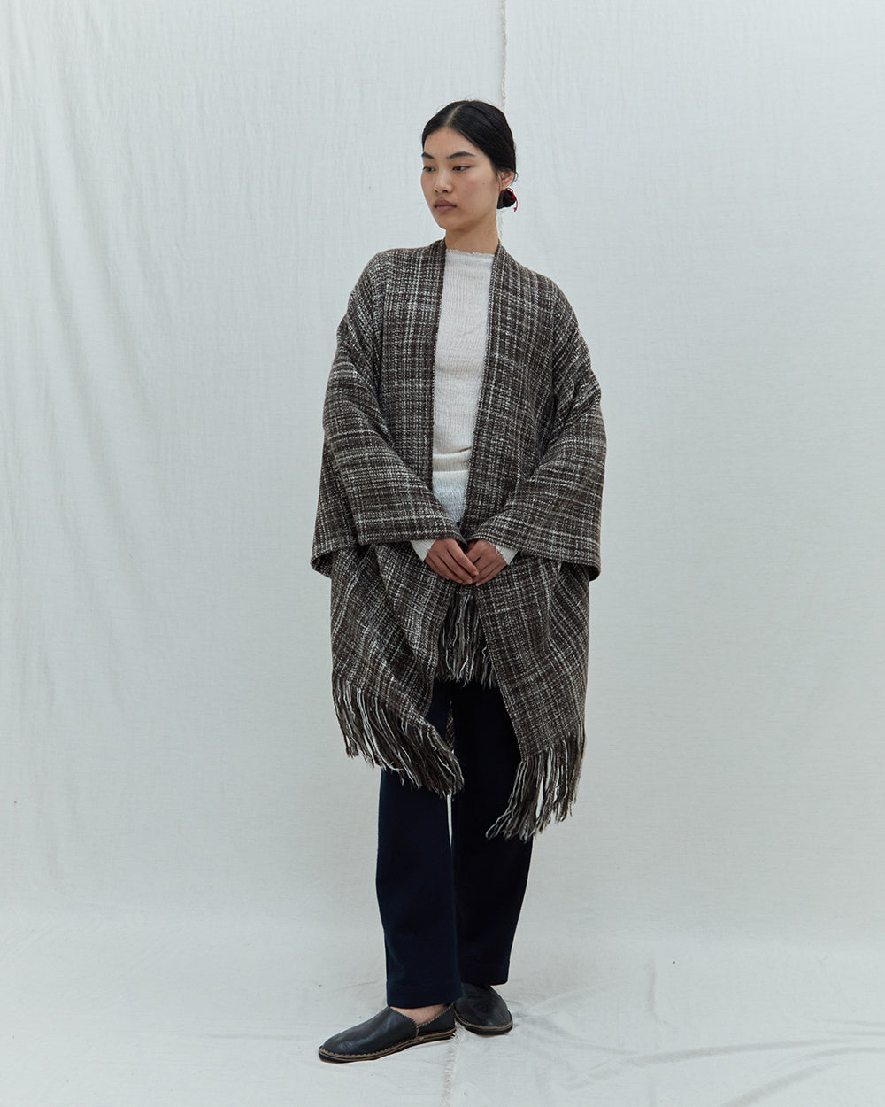 Handspun Fringed Cape. Shop Capes and Ponchos from Norlha Atelier