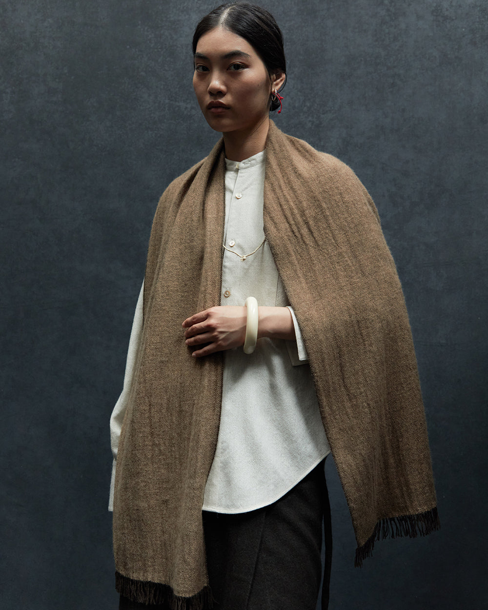 Prince Twill Double Sided Generous Length Skinny Scarf ~ Norlha