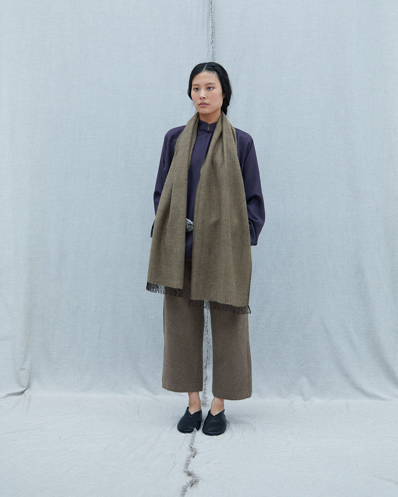 Prince Twill Double Sided Generous Length Skinny Scarf ~ Norlha