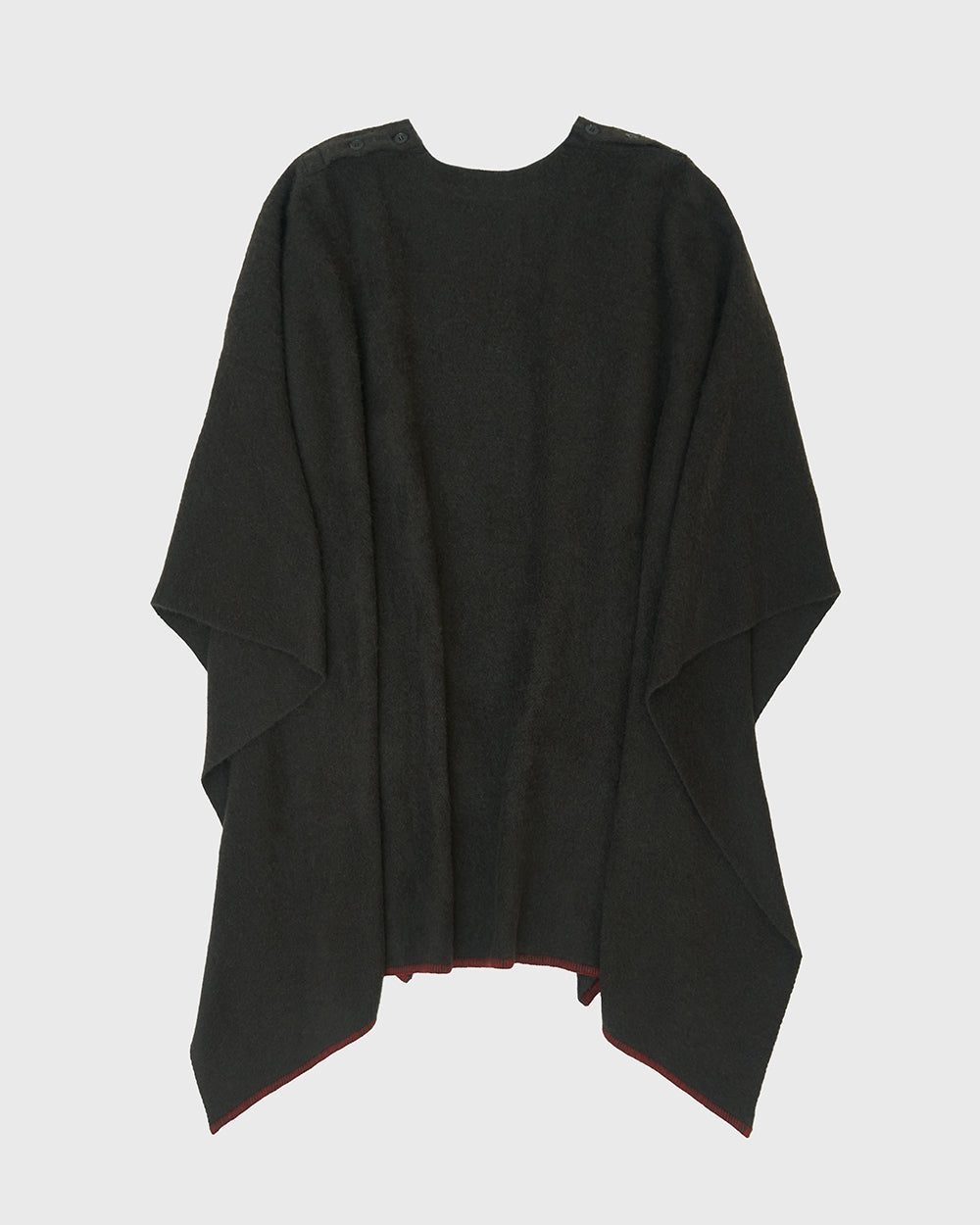 Round-Neck Sleeved Yak Wool Poncho. Luxury Yak Wool Ponchos and Capes