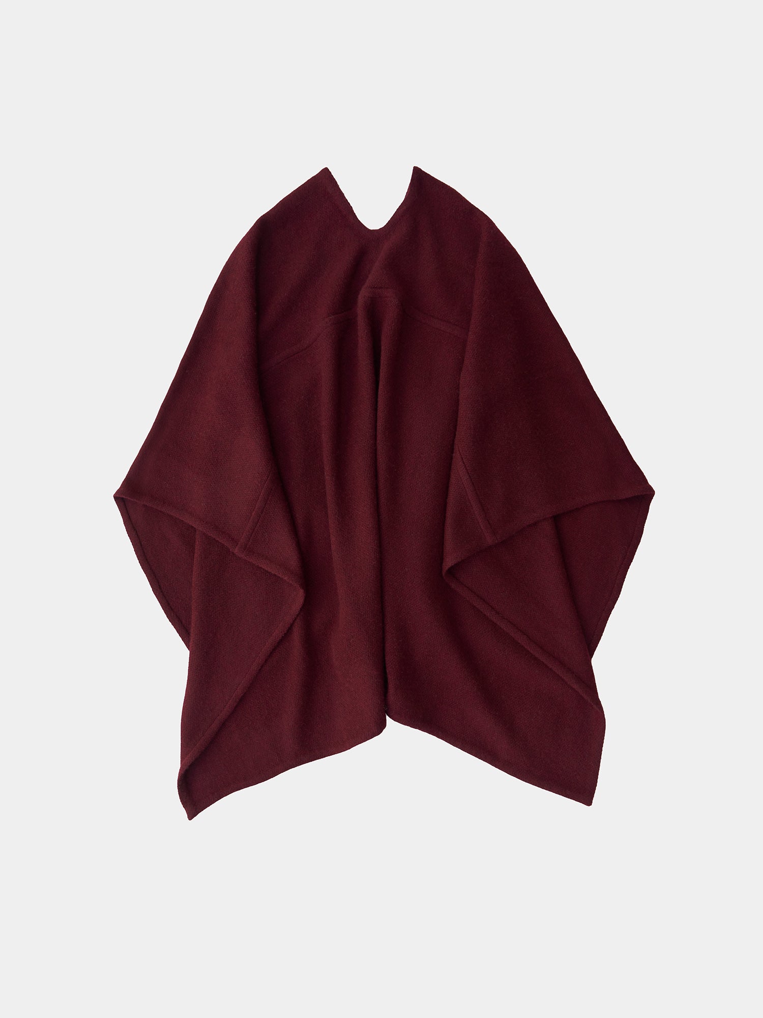 Yak Wool Seamed Shawl Poncho. Luxury Wool Ponchos, Norlha